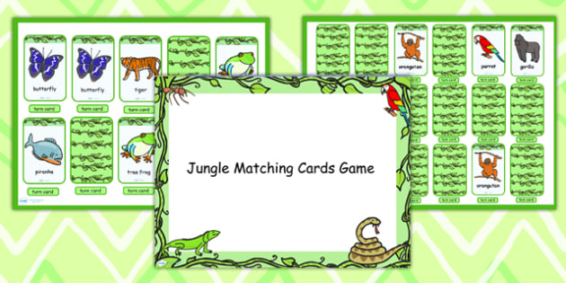 Jungle Themed Matching Cards Activity Flipchart