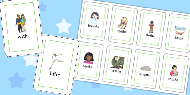 Final Voiced 'th' Sound Playing Cards