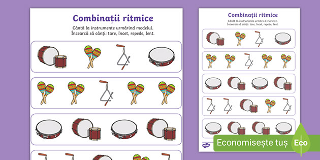 Combinații ritmice - Activitate (teacher made)