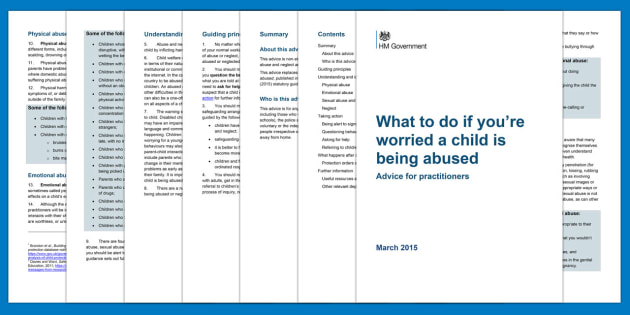 Signs of Abuse EYFS Guidance: Advice for Practitioners