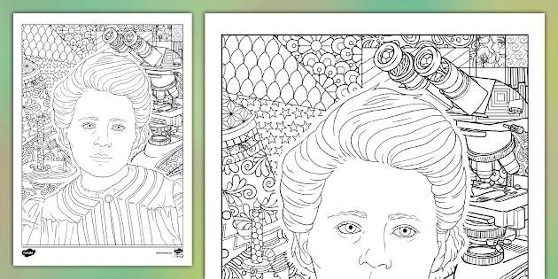marie curie coloring sheet