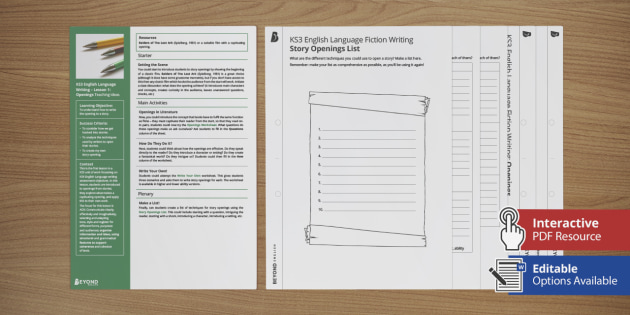 FREE! - Creative English Lesson 1: Openings (teacher made)