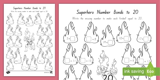 Superhero Number Bonds to 20