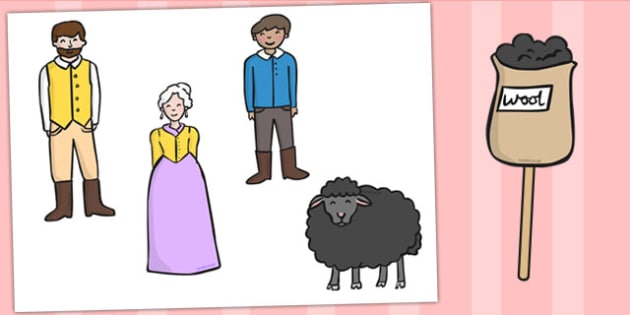 Baa Baa Black Sheep Stick Puppets - Baa Baa Black Sheep, nursery