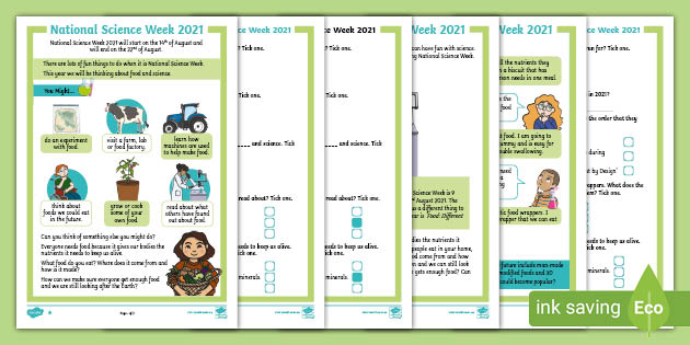Science Week 2021 Differentiated Reading Comprehension Activity