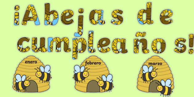 Birthday Bees Display Pack Spanish-Spanish (teacher made)