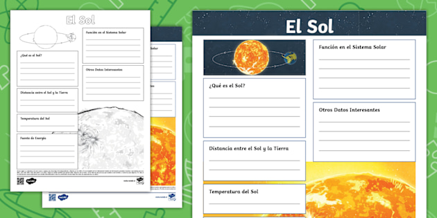 Hojas De Trabajo Sobre Las Partes Del Sol