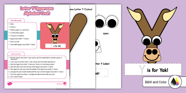 Letter Y Craft Printable