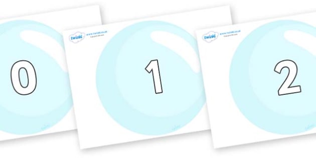 Numbers 0-50 on Bubbles (Teacher-Made)