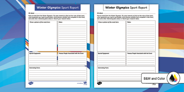 Winter Olympics Sport Report (creat de profesori) - Twinkl