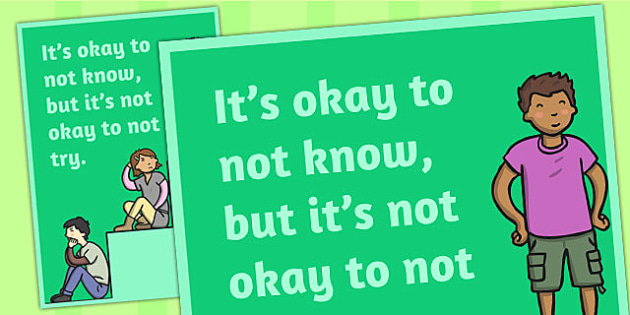 FREE! - 👉 It's Okay to Not Know Classroom Poster