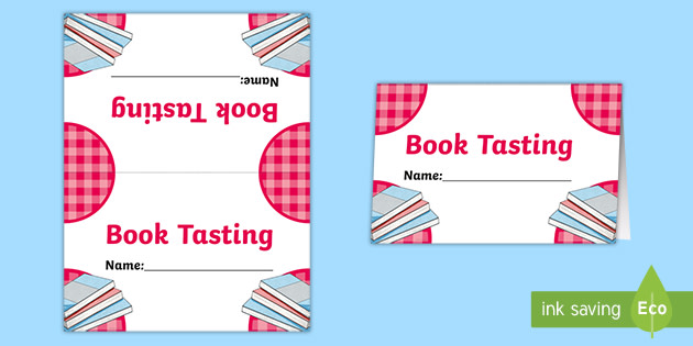 Book Tasting Name Cards