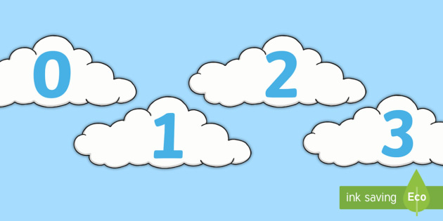Numbers 0-31 on Weather Symbols (Cloud) (teacher made)