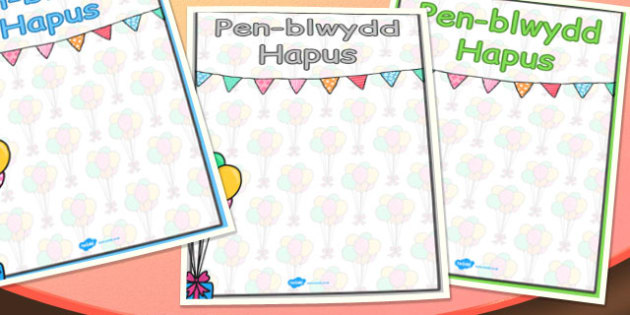 Welsh Happy Birthday Posters (teacher made)