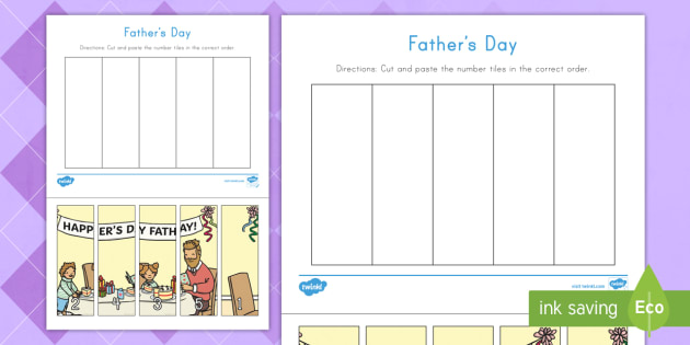* NEW * Father's Day Number Sequencing Puzzle - early childhood