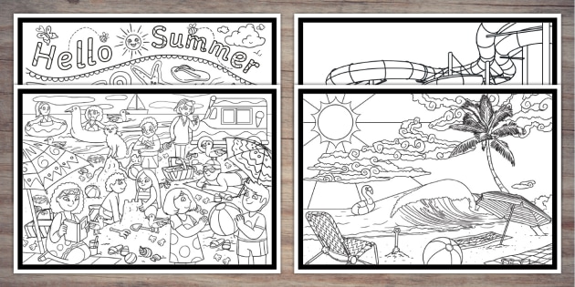 Summer Fun Placemats to Colour In | Twinkl Party