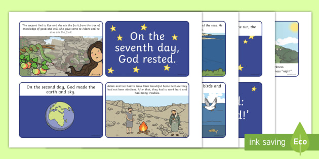Adam and Eve Creation Story Sequencing (4 per A4) - Adam, Eve, Eden ...