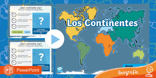 Mapa De Continentes Y Océanos