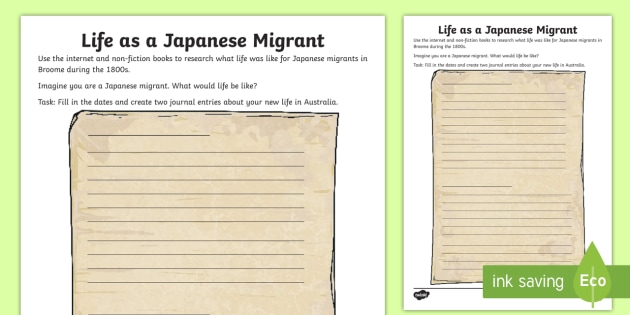 Life as a Japanese Migrant Journal Activity