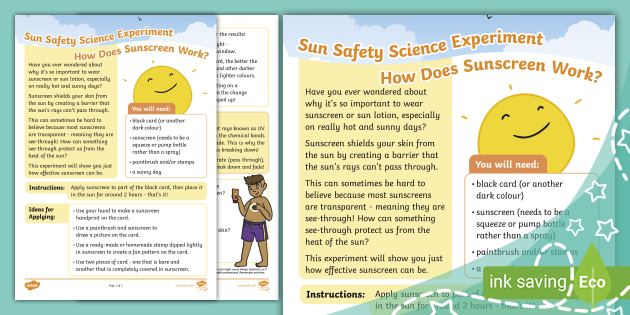 Sun Safety Science Experiment - How Does Sunscreen Work?