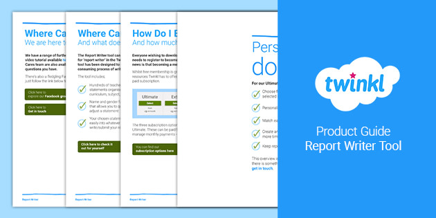 FREE! - Report Writer Product Guide (teacher made)