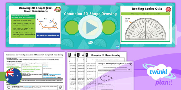 * NEW * Year 5 Using Units of Measurement: 2D Shape Drawing Lesson 2