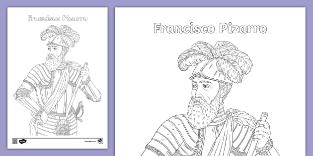 Francisco Pizarro Para Colorir Conquistador Español Señalando