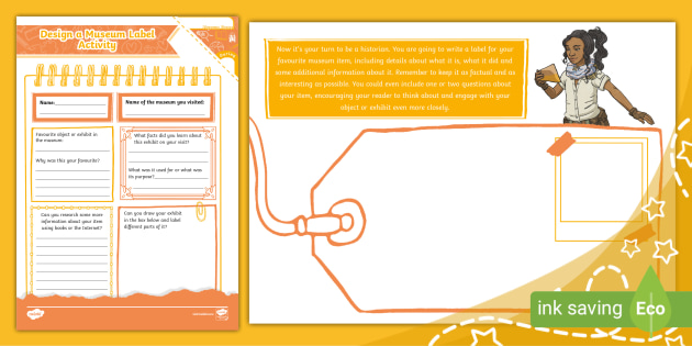 Design a Museum Label Activity (Ages 7 - 11) (teacher made)