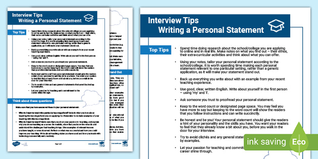 What To Write In A Personal Statement For A Job How To Write A 