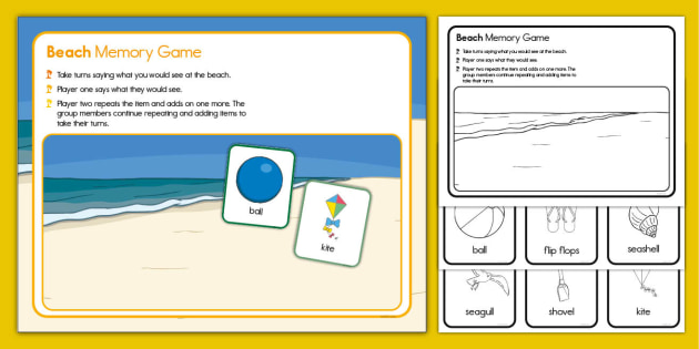 Beach Memory Game (teacher made)