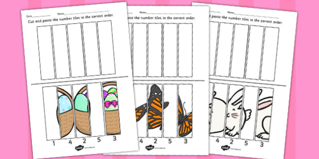 Easter Themed Number Sequencing Puzzle (teacher made)