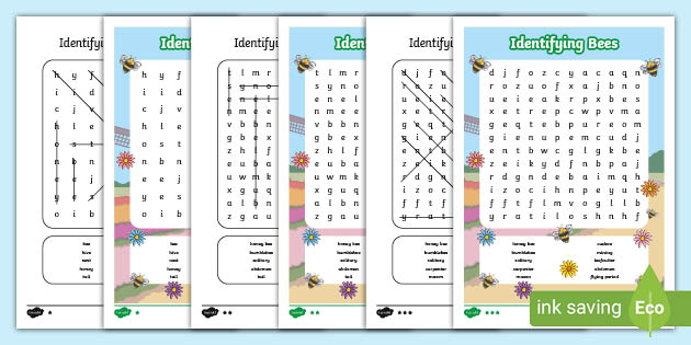 Learn About Bees - Fun Bees Word Search for Children