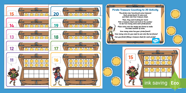 👉 Pirate Treasure Counting to 20 Activity (teacher made)