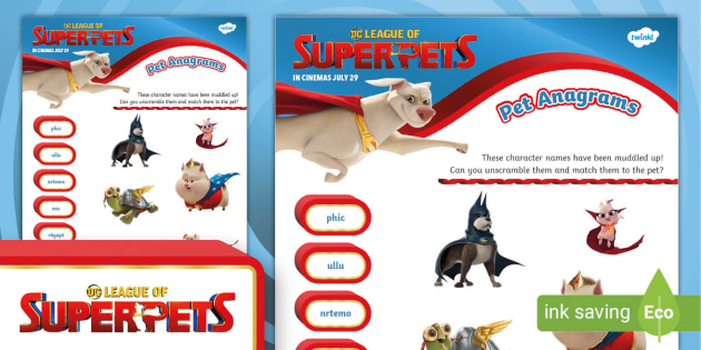 FREE! - Super-Pets: Pet Anagram [Ages 7 - 11] (teacher made)