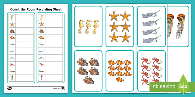Count the Room 1-10: Under the Sea Activity Pack