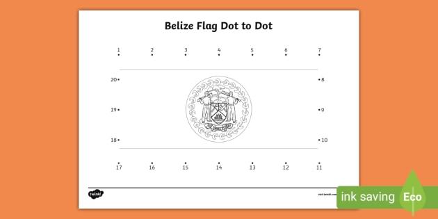 Belize Flag Dot to Dot Worksheet
