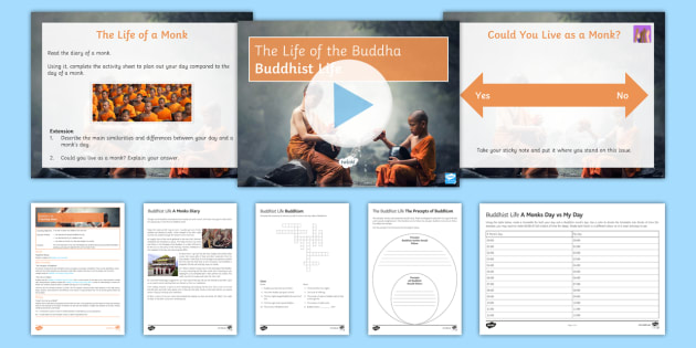 Buddhist Life Lesson Pack - Buddhism; Five Precepts; Monk; Monastry