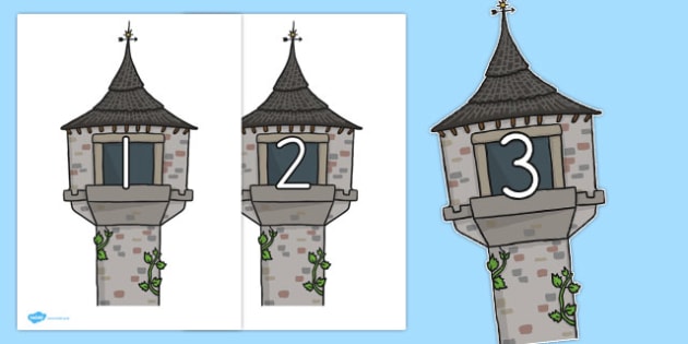 Rapunzel 0-20 on Towers (teacher made)