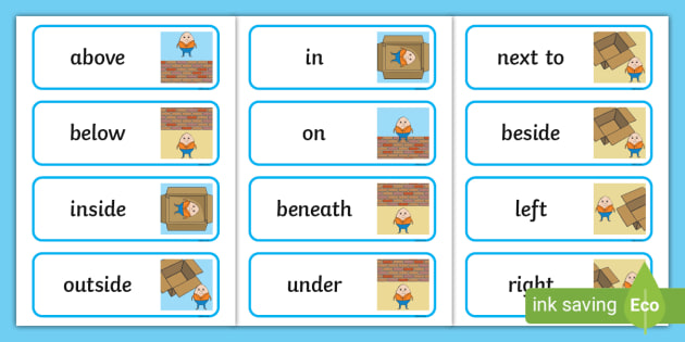 * NEW * Humpty Dumpty Positional Language Word Cards
