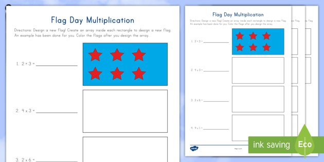 Flag Day Multiplication Flag Design Activity - Flag Day, multiplication
