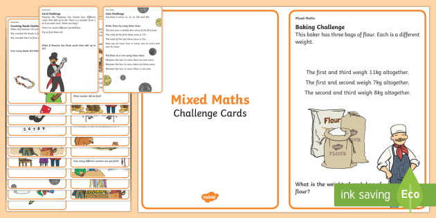 Mixed Maths Challenge Cards-Australia (teacher made)