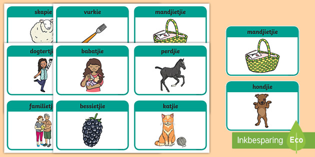 Verkleiningswoorde Flitskaarte (teacher made)
