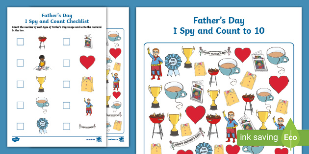 👉 Father's Day I Spy and Count to 10 (teacher made)