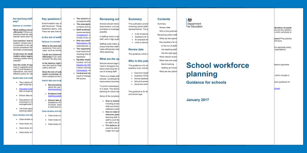 FREE! - School Workforce Planning 2017 Guidance