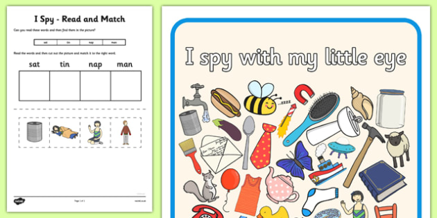 Phonics I Spy - Read and Match - Set 2 - ESL Phonics Matching Game