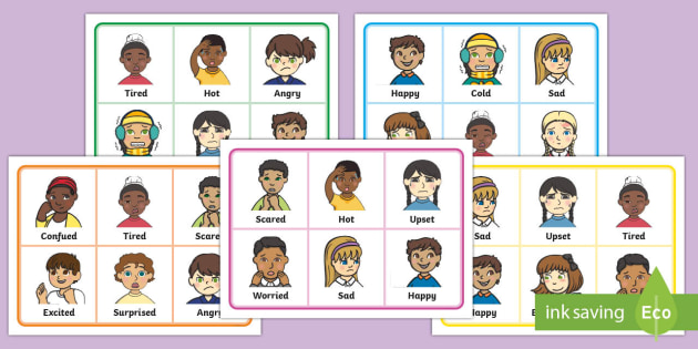 Feelings Bingo - Feelings Vocabulary (teacher made)