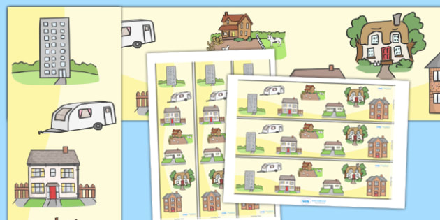 Houses and Homes Display Borders (teacher made)