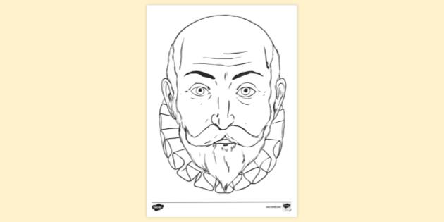 FREE! - Duke of Medina Sidonia Role Play Mask Colouring Sheets