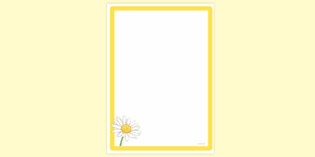 FREE! - Daisy Page Border to Print | Page Borders | Twinkl