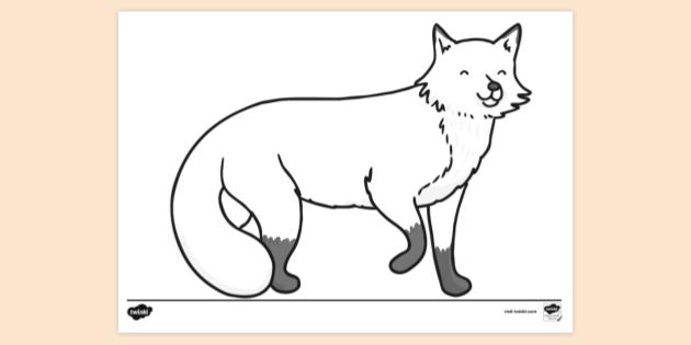 Cartoon Fox Colouring Page | Colouring Sheets
